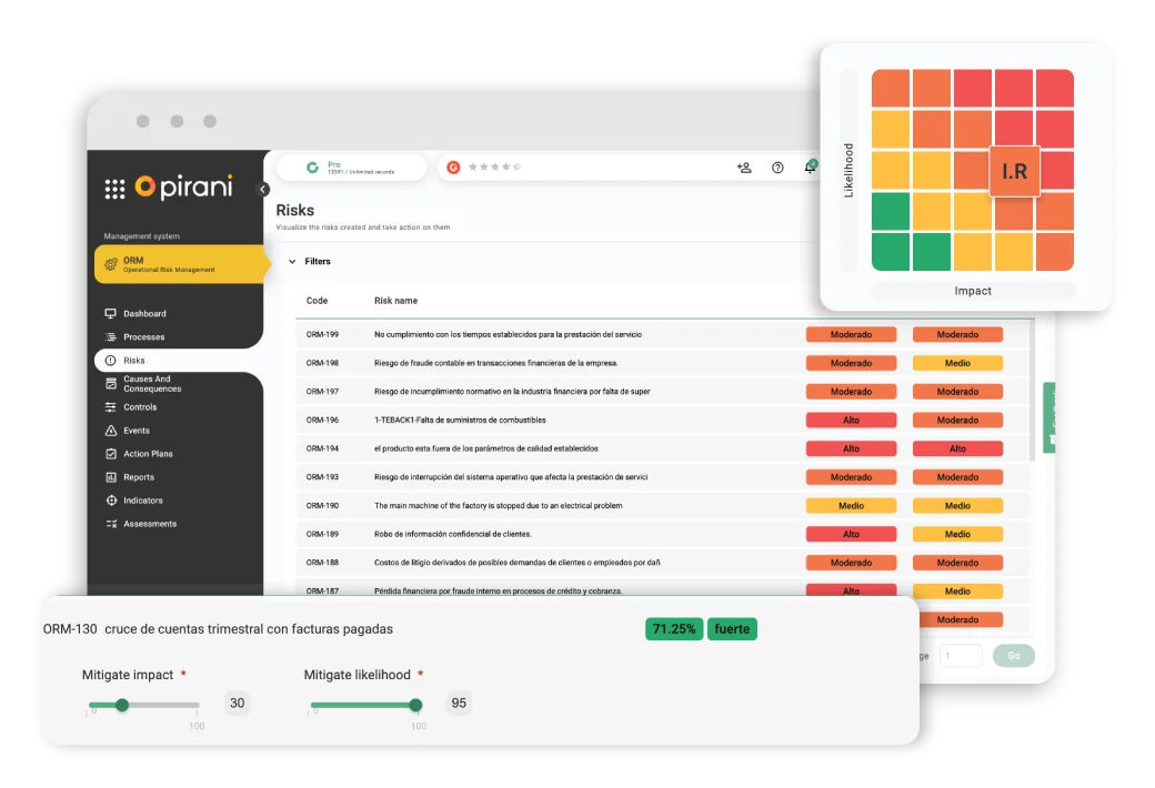 Save time creating your risk matrix with Pirani!